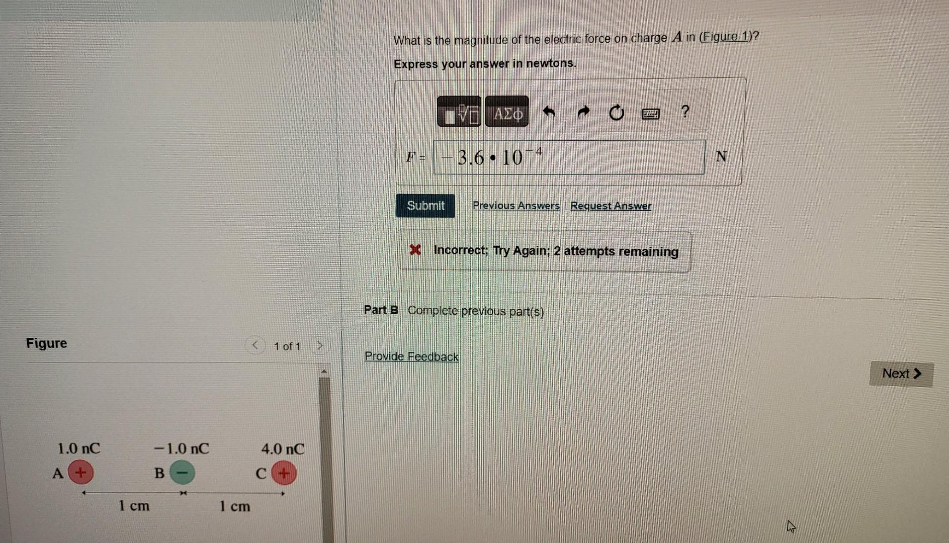 Solved What is the magnitude of the electric force on charge | Chegg.com