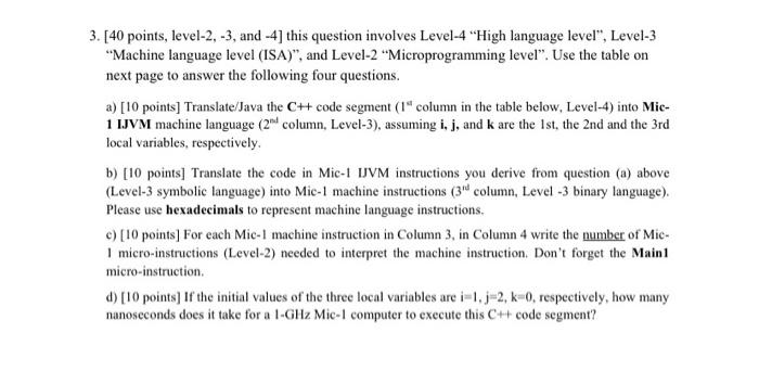 Solved 3. [40 points, level-2, -3, and -4) this question | Chegg.com