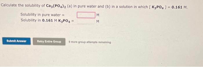Solved Calculate the solubility of Ca3(PO4)2 (a) in pure | Chegg.com