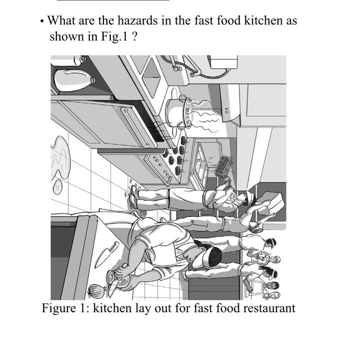 Solved . What are the hazards in the fast food kitchen as | Chegg.com