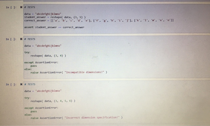 Solved Question 1 30 Points Write A Python Function Reshape 6922