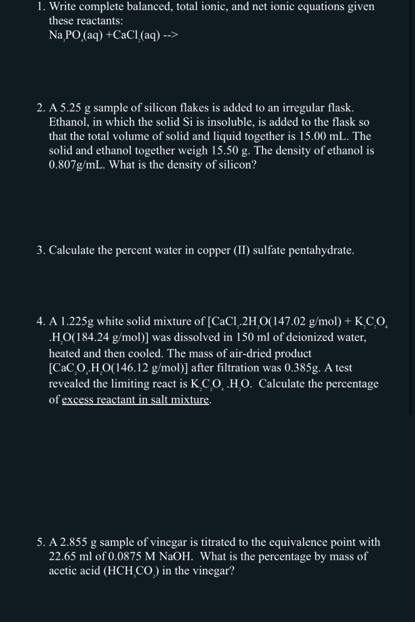 Solved by an EXPERT Write complete balanced, total ionic, and net ionic | Chegg.com