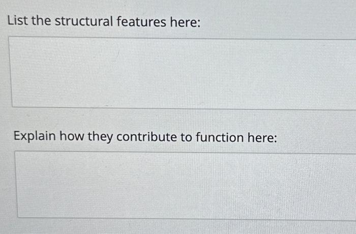 Solved List the structural features here: Explain how they | Chegg.com