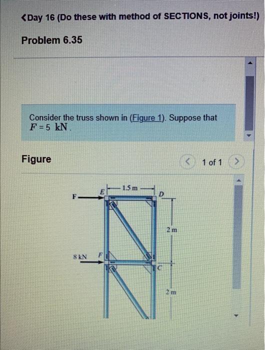 Solved Determine The Force In Member Ef Cf And Bc With