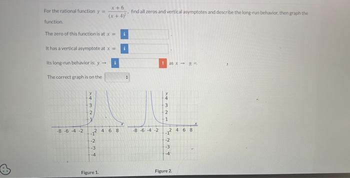Solved For the rational function \\( | Chegg.com