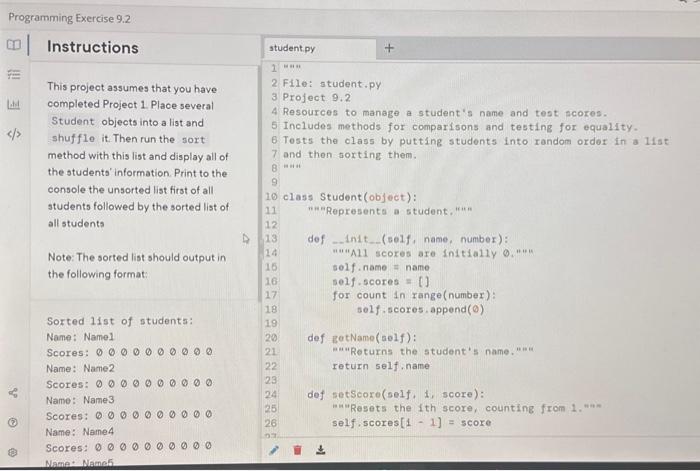 Solved F1le: atudent.py Project 9,2 4 Resources to manage a | Chegg.com