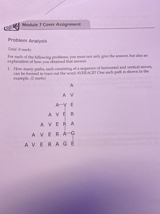 Solved Module 7 Cover Assignment Problem Analysis Total: 8 | Chegg.com