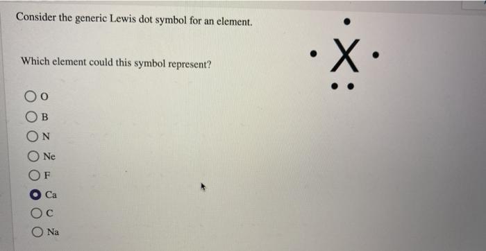 Solved Consider The Generic Lewis Dot Symbol For An Element 7675
