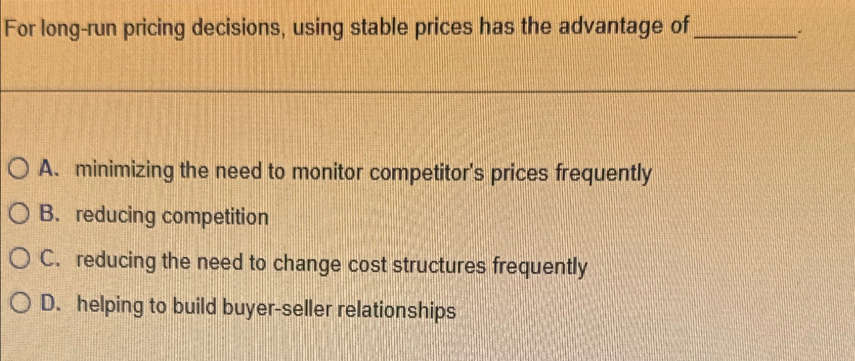 Solved For long-run pricing decisions, using stable prices | Chegg.com