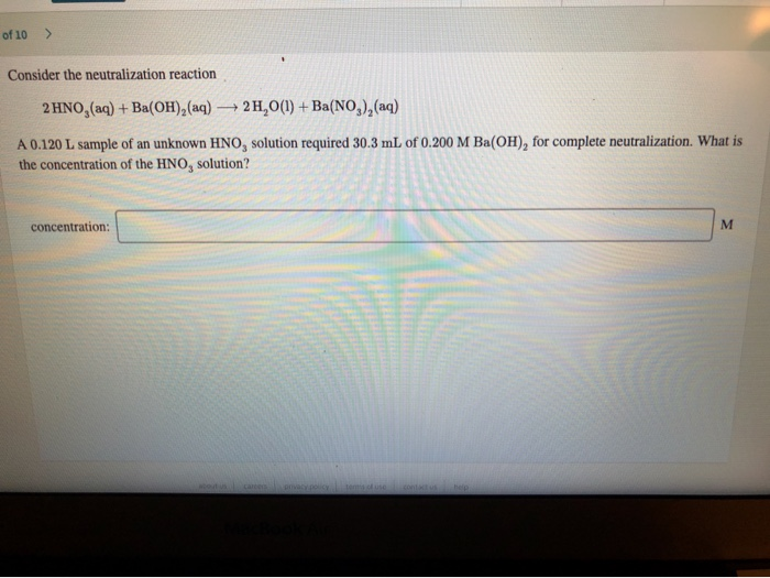 Solved of 10 > Consider the neutralization reaction 2 HNO, | Chegg.com