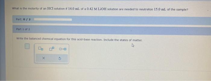 Solved What is the molarity of an HCl solution if 14.0 mL of | Chegg.com