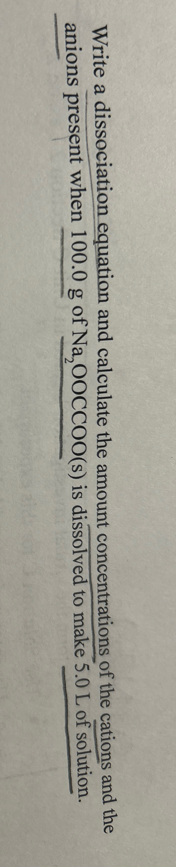 Solved Write a dissociation equation and calculate the | Chegg.com