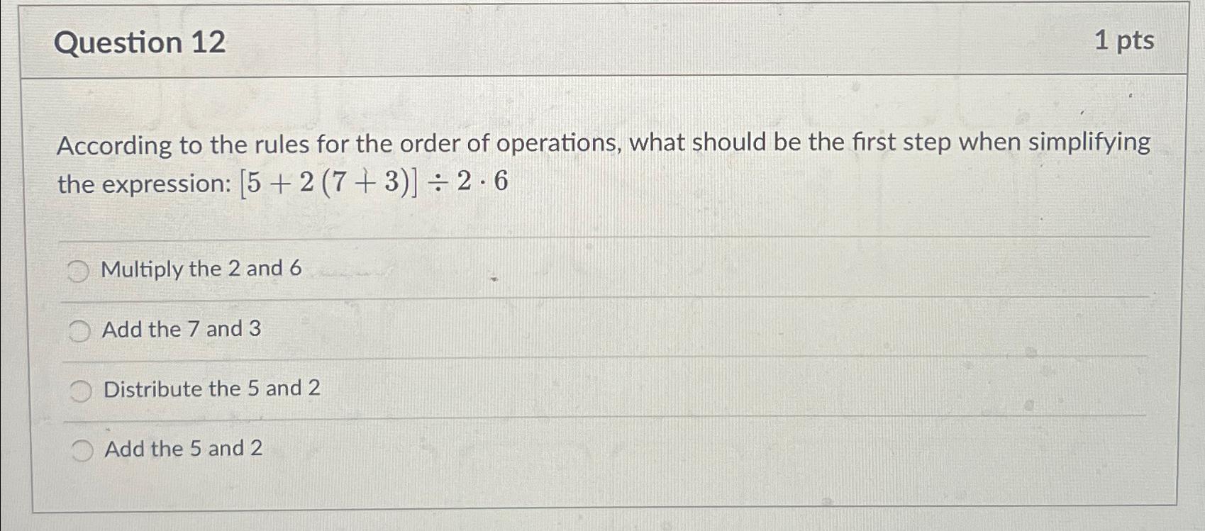 Solved Question 121 ﻿ptsAccording to the rules for the order | Chegg.com