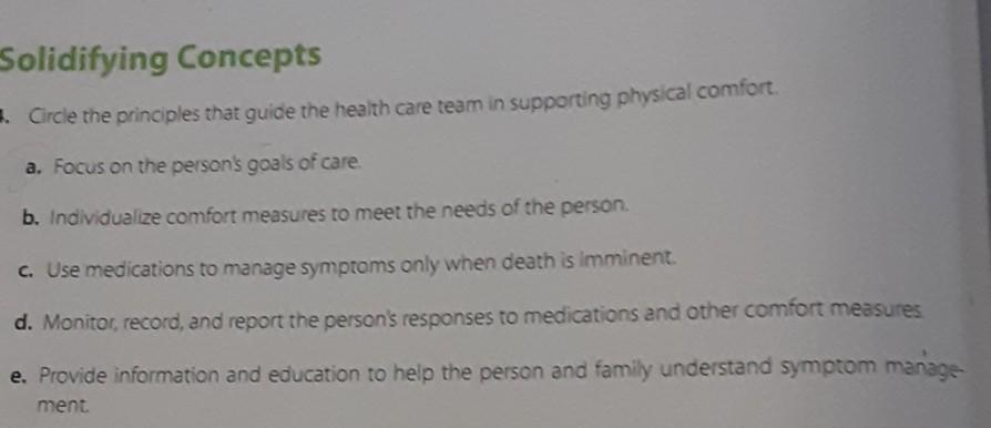 Solved Solidifying Concepts . Circle the principles that | Chegg.com