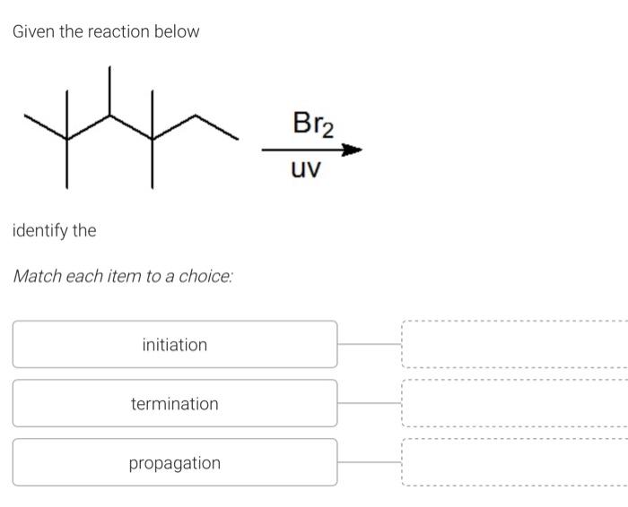 Solved Given the reaction below identify the Match each item | Chegg.com