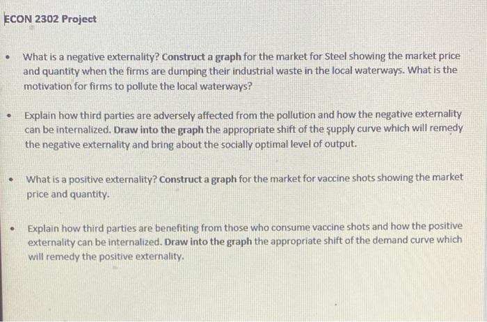 Solved What is a negative externality? Construct a graph for | Chegg.com