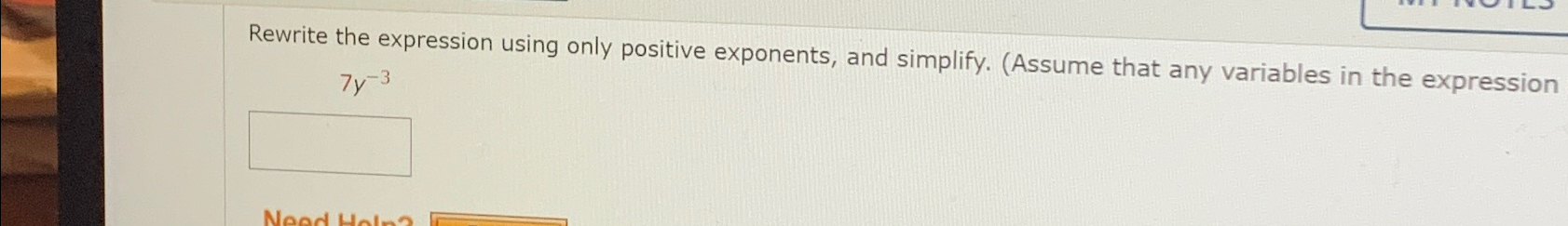 Solved Rewrite the expression using only positive exponents, | Chegg.com