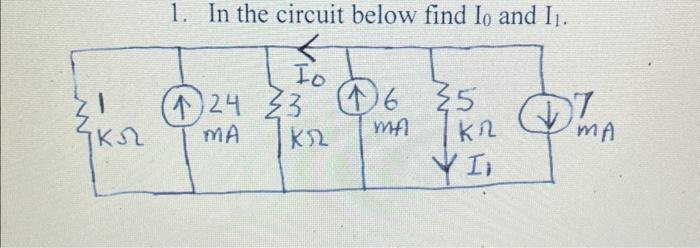 Solved 1. In the circuit below find I0 and I1. | Chegg.com