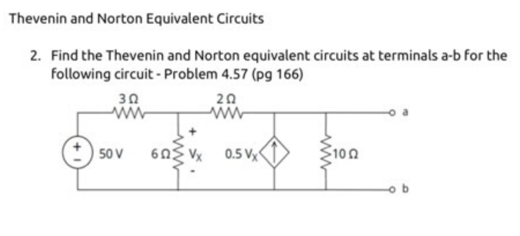 Solved Thevenin and Norton Equivalent Circuits2. ﻿Find the | Chegg.com