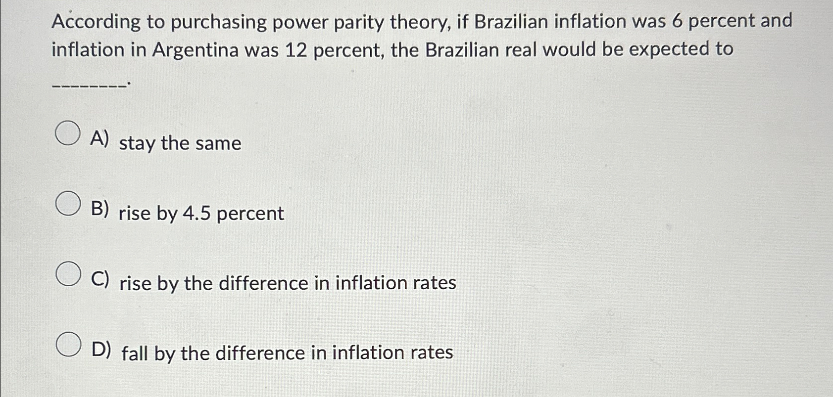 Solved According to purchasing power parity theory, if | Chegg.com