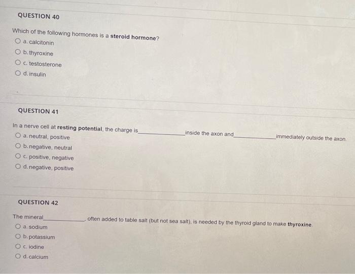 Solved Which of the following hormones is a steroid hormone? | Chegg.com