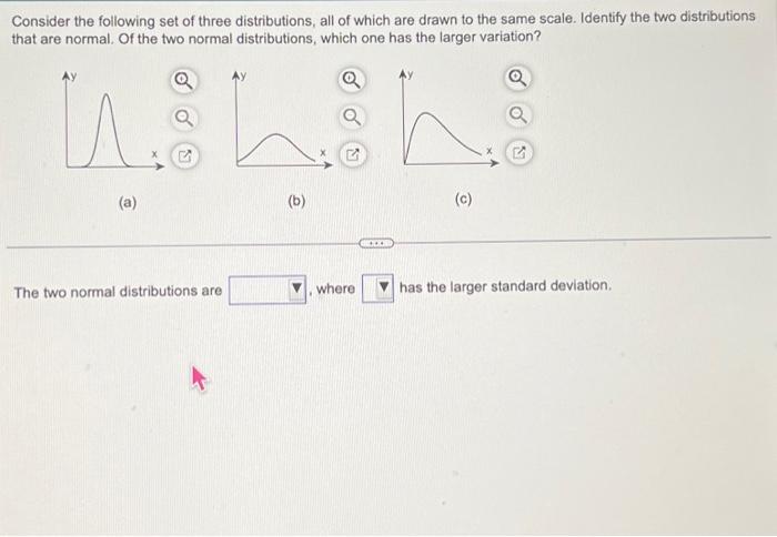 Solved Consider the following set of three distributions, | Chegg.com