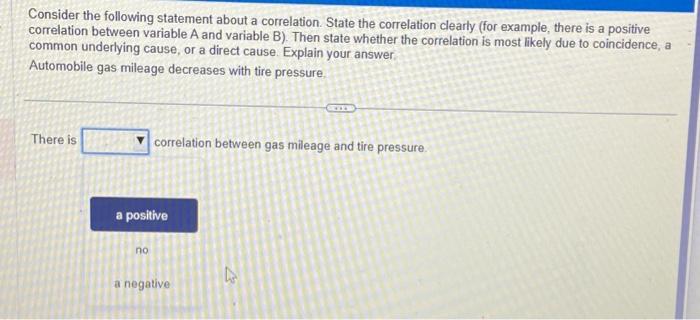 Solved Consider the following statement about a correlation. | Chegg.com