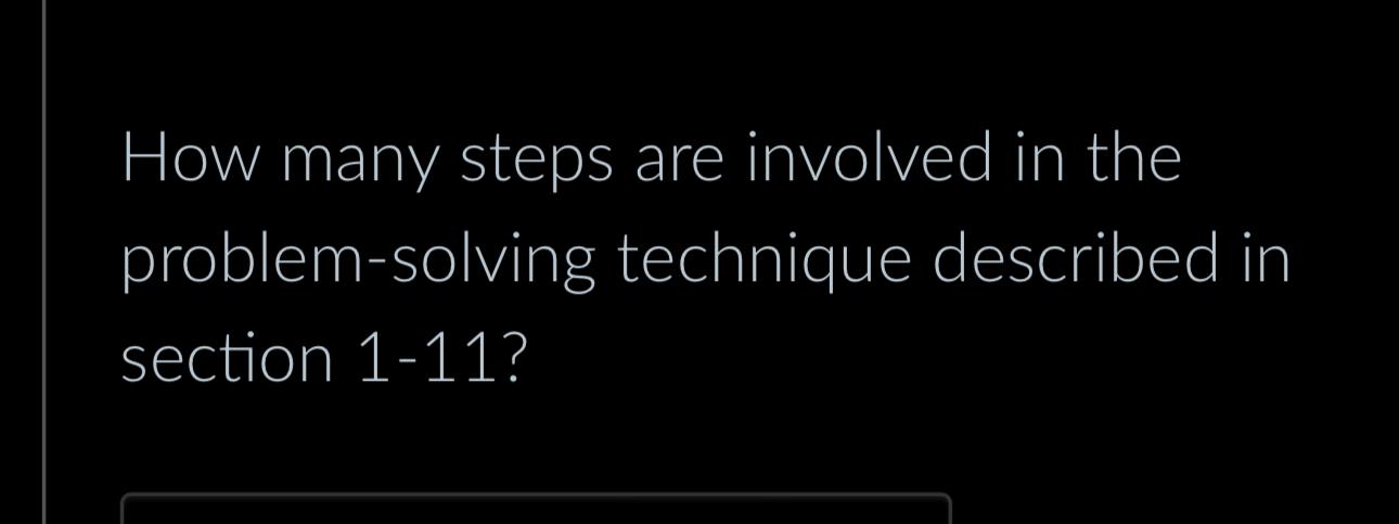 Solved How many steps are involved in the problem-solving | Chegg.com