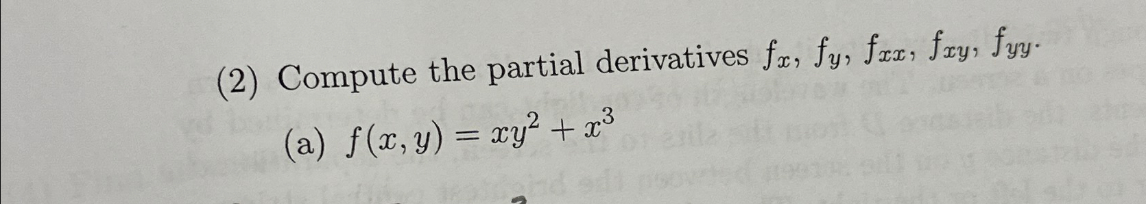 Solved (2) ﻿Compute the partial derivatives | Chegg.com