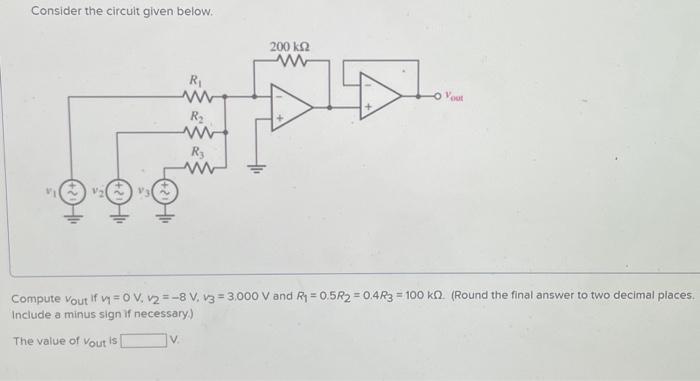 Solved Consider the circuit given below. Compute vout if | Chegg.com