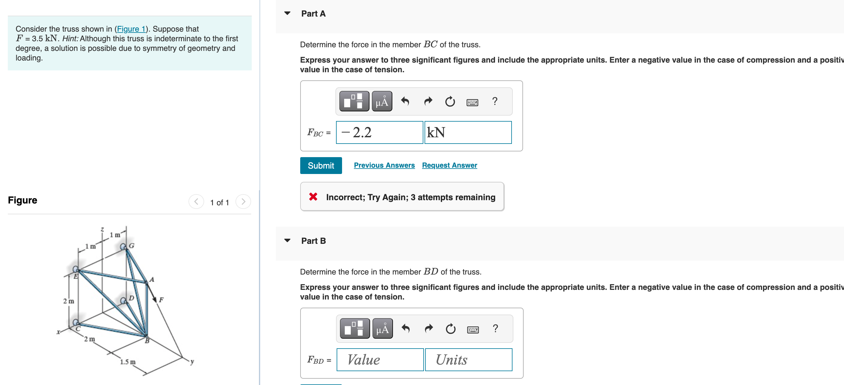 Solved Consider the truss shown in (Figure 1). ﻿Suppose | Chegg.com