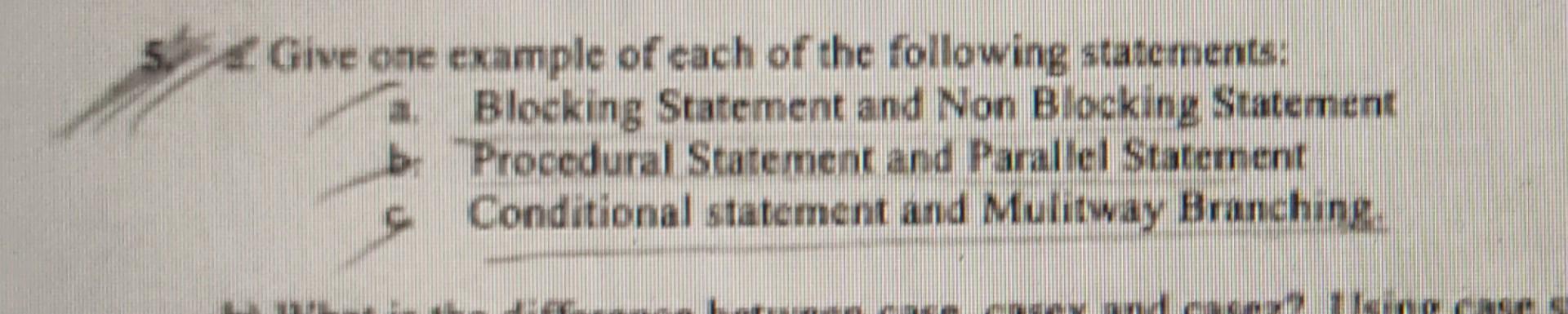 Solved Give one example of each of the following statements: | Chegg.com