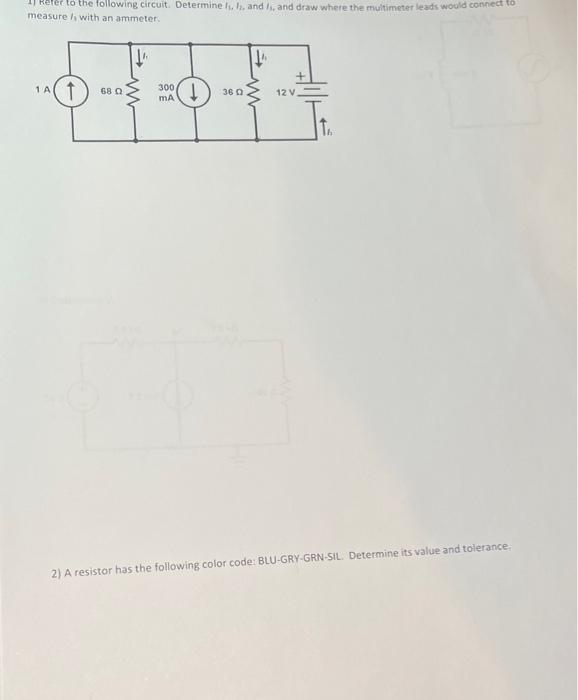 Solved measure h with an ammeter. 2) A resistor has the | Chegg.com