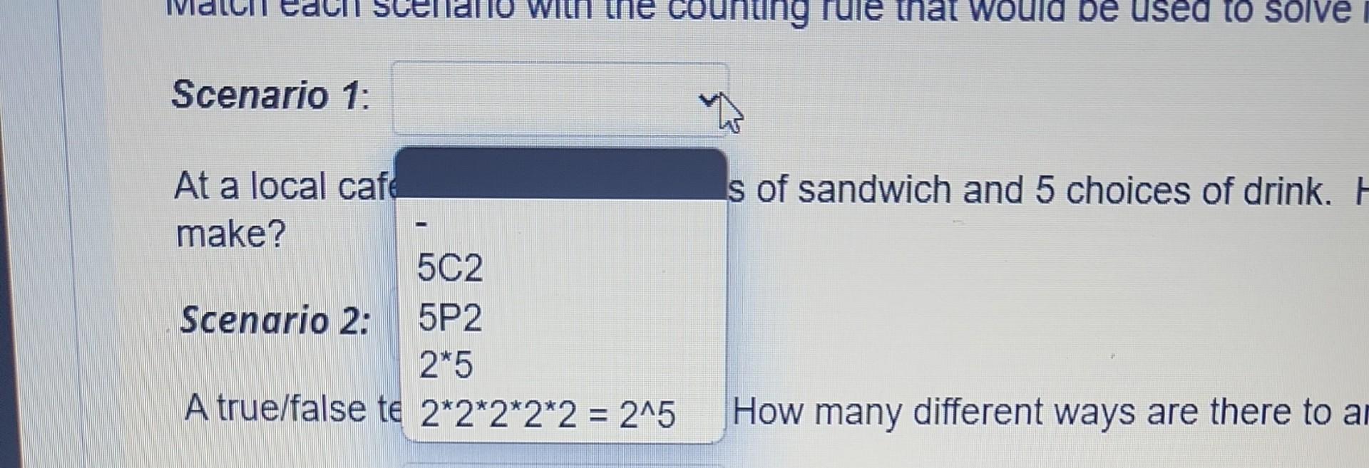 Solved Match each scenario with the counting rule that would | Chegg.com