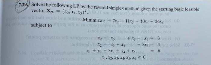 Solved 7-29. Solve the following LP by the revised simplex | Chegg.com