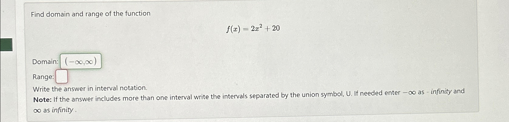 Solved Find Domain And Range Of The