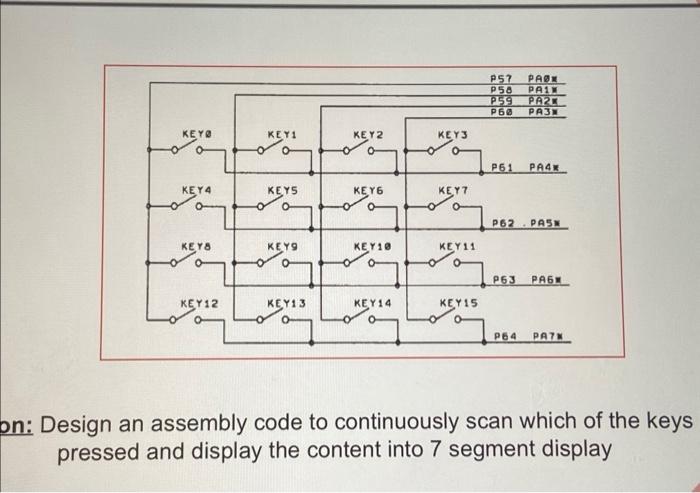 Solved Design an assembly code to continuously scan which of | Chegg.com