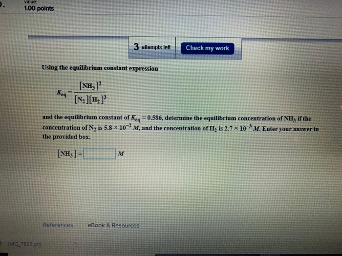 Solved value: 1.00 points 3 attempts left | Check my work | Chegg.com