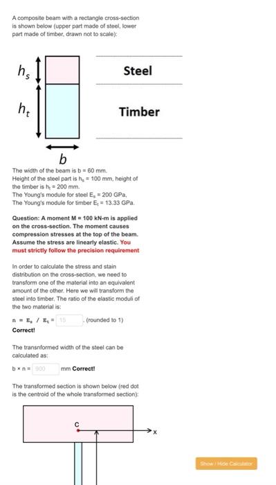 Solved A composite beam with a rectangle cross-section is | Chegg.com