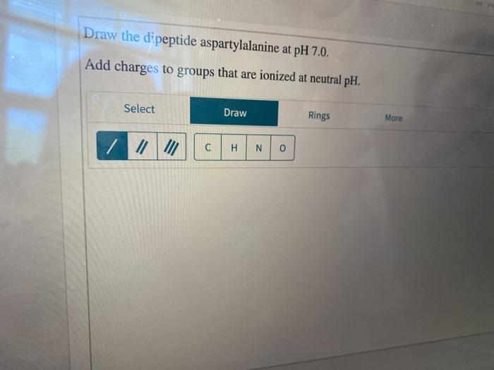 Solved Draw the di peptide aspartylalanine at pH 7.0. Add | Chegg.com