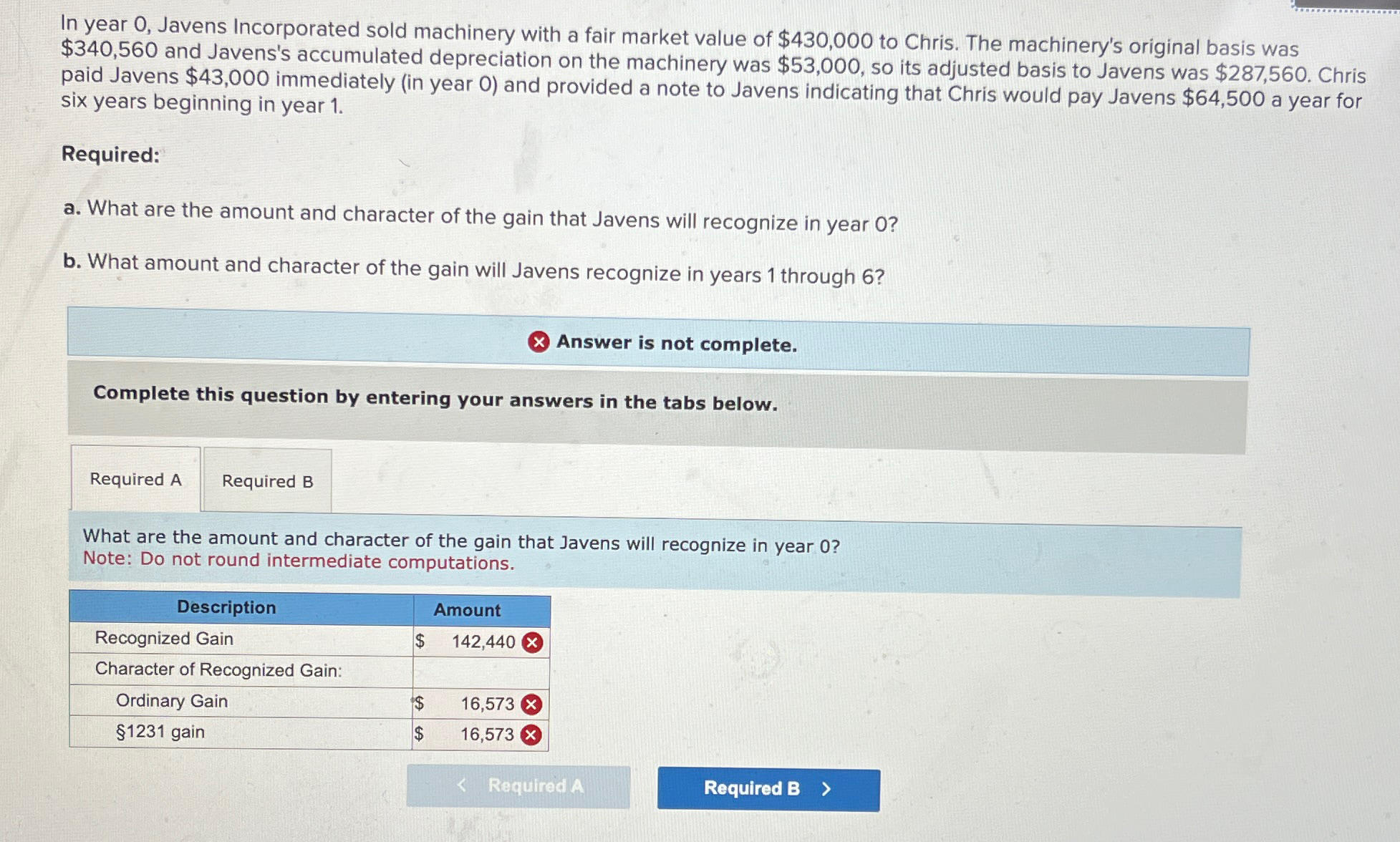 In year 0, ﻿Javens Incorporated sold machinery with a | Chegg.com