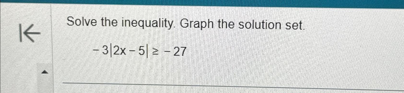 Solved Solve the inequality. Graph the solution | Chegg.com
