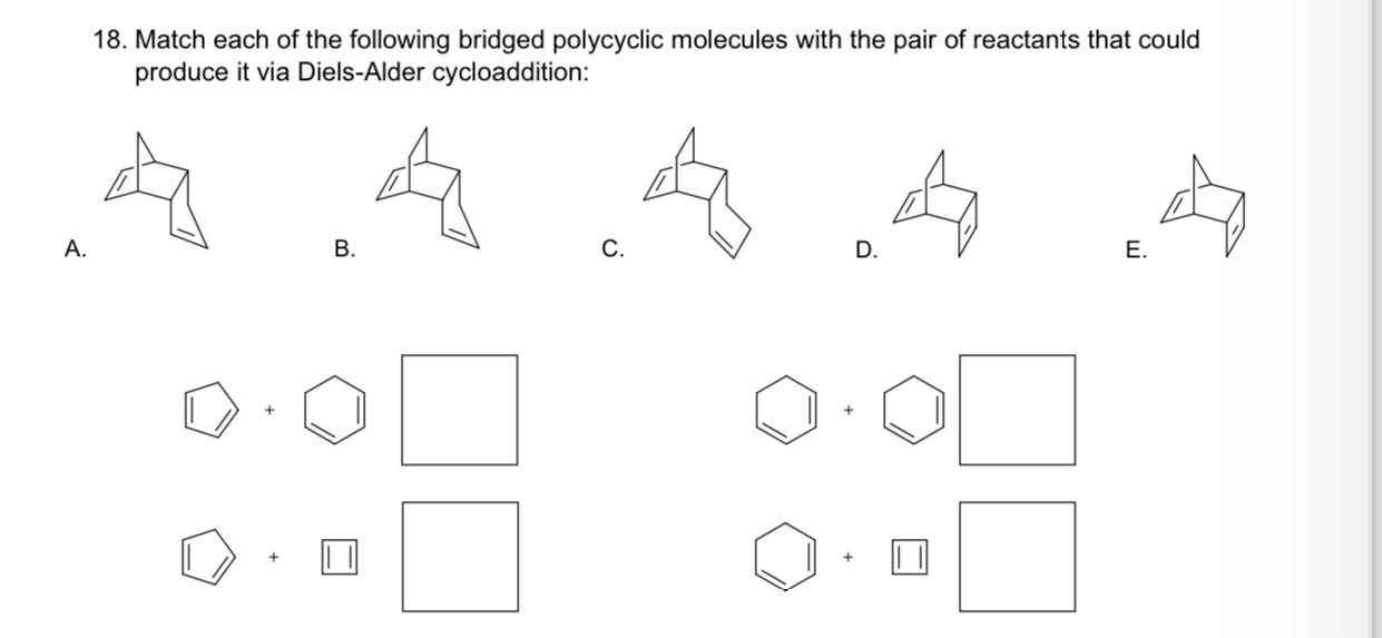 Solved Match each of the following bridged polycyclic | Chegg.com