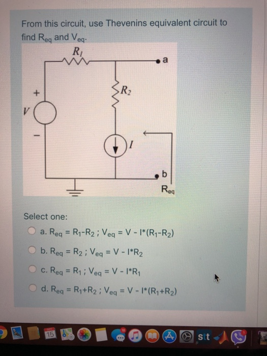 Solved From this circuit, use Thevenins equivalent circuit | Chegg.com