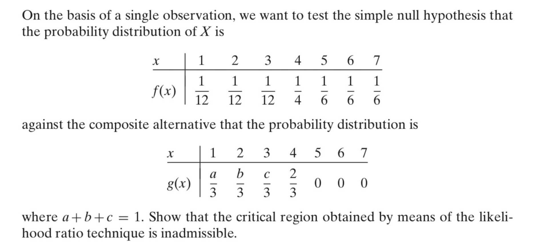 Solved On the basis of a single observation, we want to test | Chegg.com