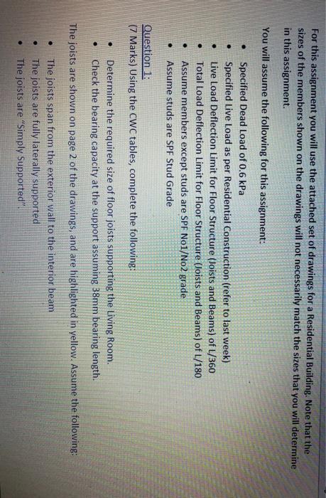 Question 1:(7 Marks) Using the CWC tables, complete | Chegg.com