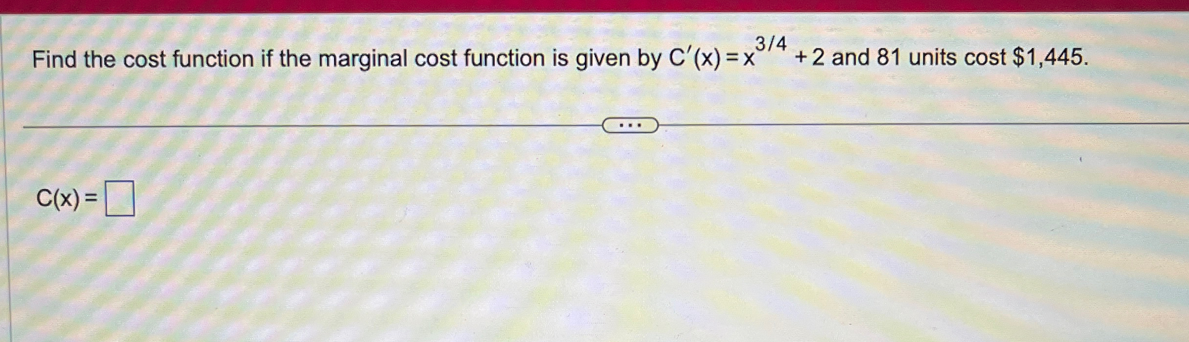 Solved Find the cost function if the marginal cost function | Chegg.com
