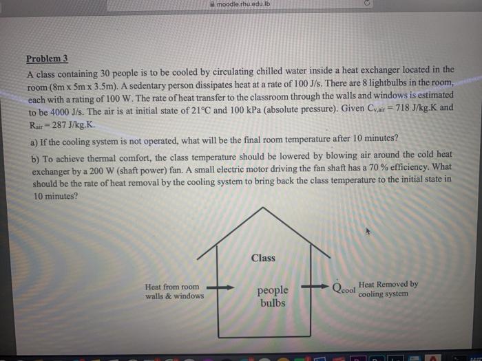 Solved moodle.rhu.edu.lb Problem 3 A class containing 30 | Chegg.com
