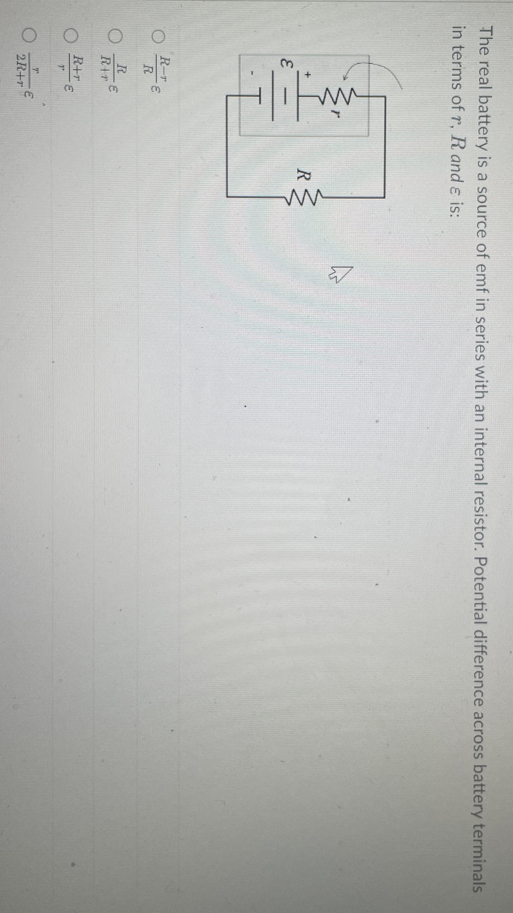 Solved by an EXPERT The real battery is a source of emf in series with an | Chegg.com
