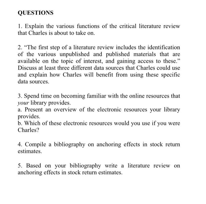 Solved QUESTIONS 1. Explain the various functions of the | Chegg.com